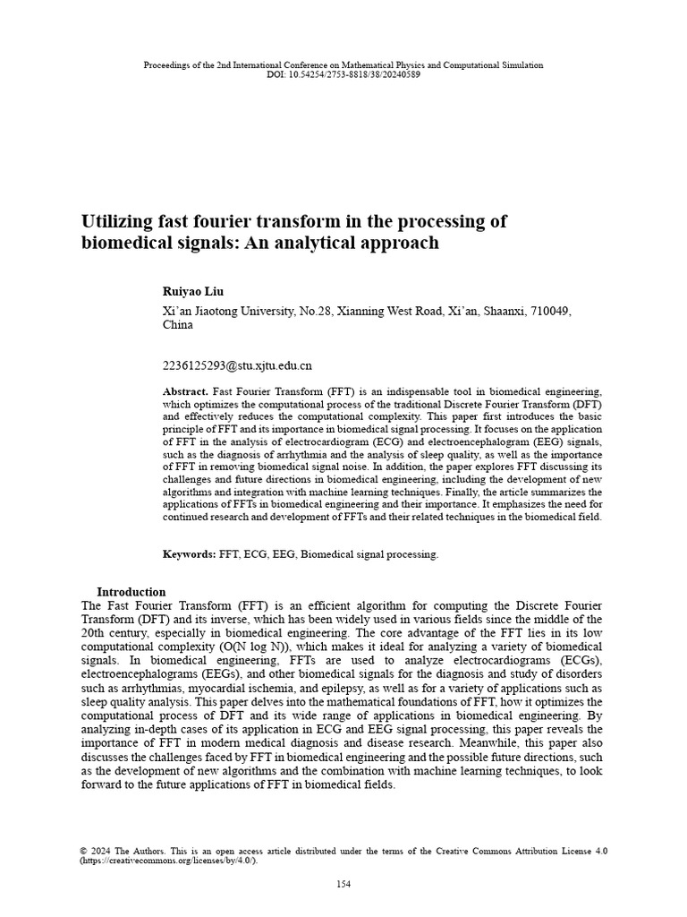 Utilizing Fast Fourier Transform in The Processing | PDF | Fast Fourier ...