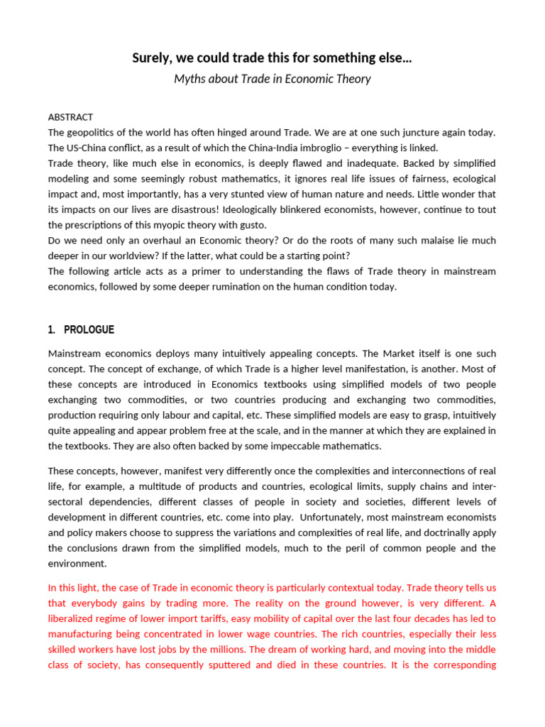 3 The Trade Myth - IF | PDF