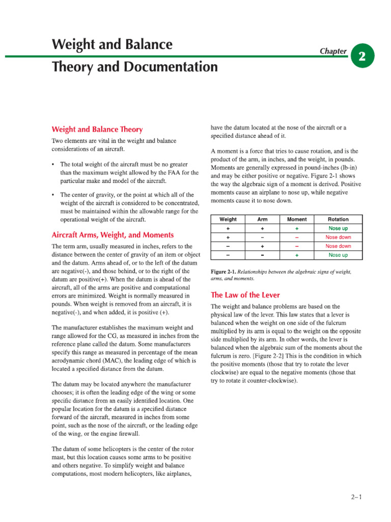 Weigh and Balance Chapter2 | PDF