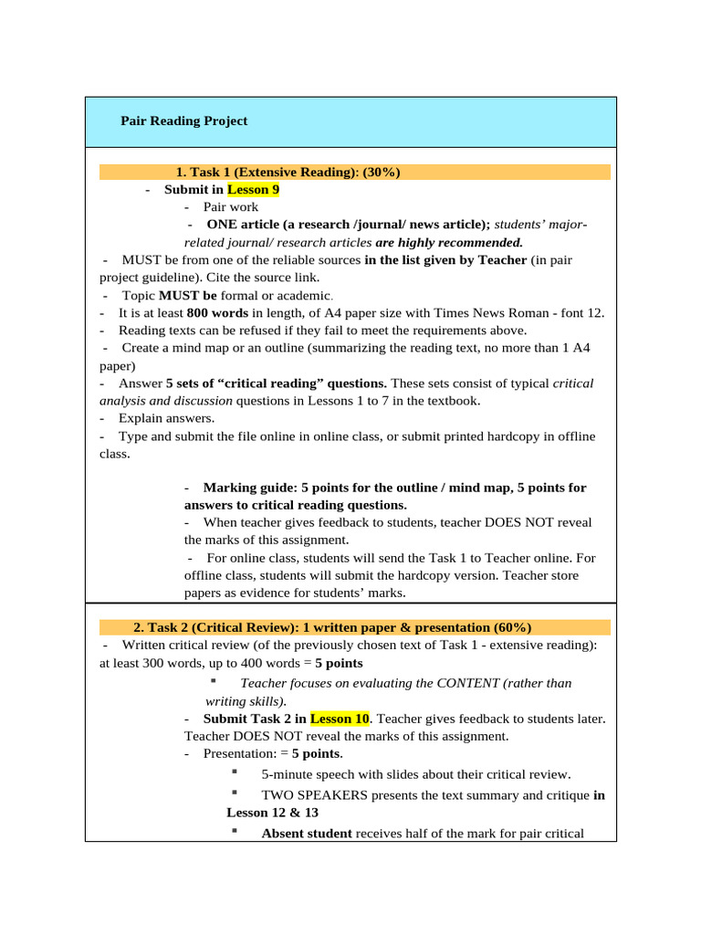 Pair Reading Project | PDF | Learning | Human Communication