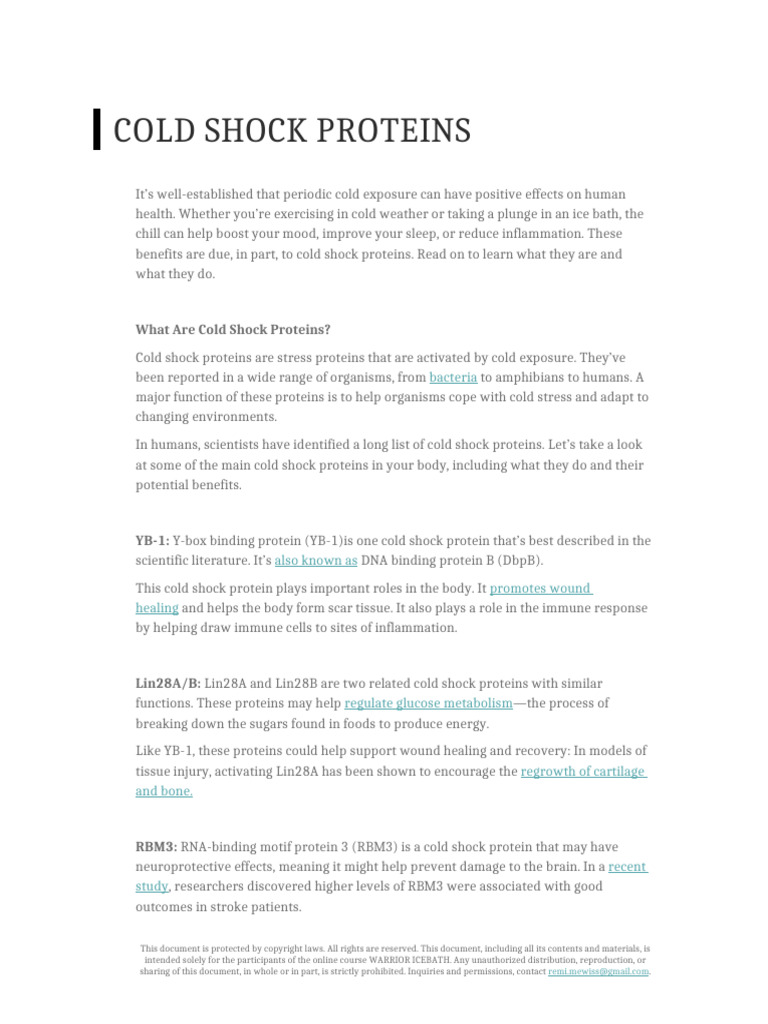 Module Cold Shock Proteins | PDF | Circadian Rhythm | Proteins