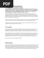 Festinger's 1959 Cognitive Dissonance Study | PDF