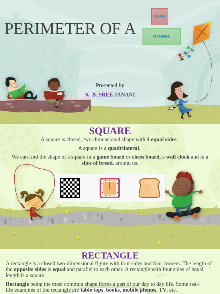 Perimeter of Square and Rectangle Explained | PDF | Length | Shape