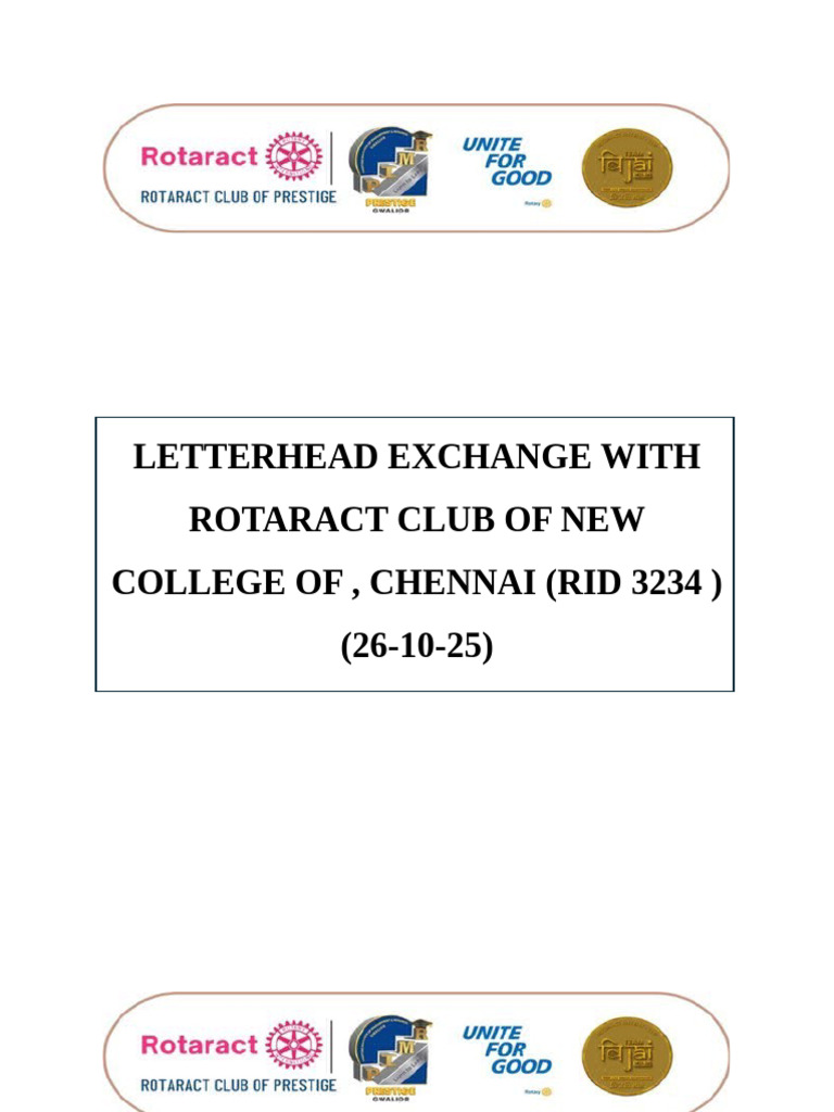 Rotaract Letterhead Exchange Initiative | PDF | Collaboration ...