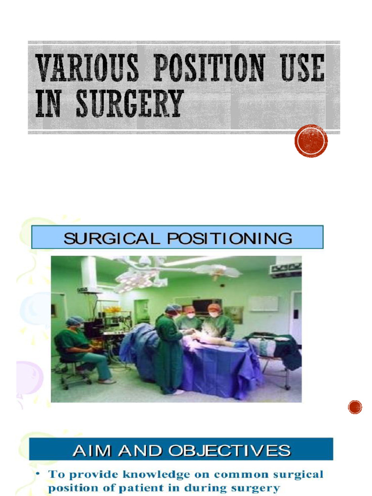Various Positions Use in Surgery | PDF