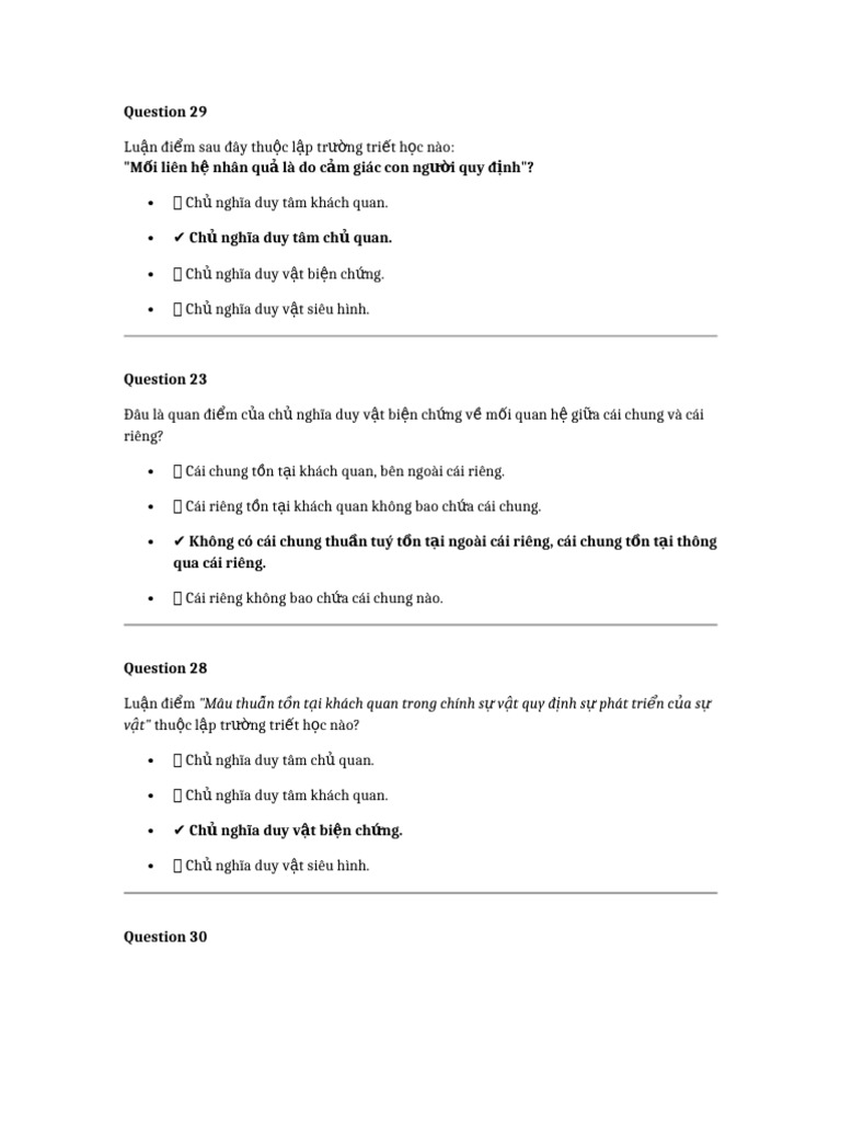Bo 29 Cau Triet | PDF