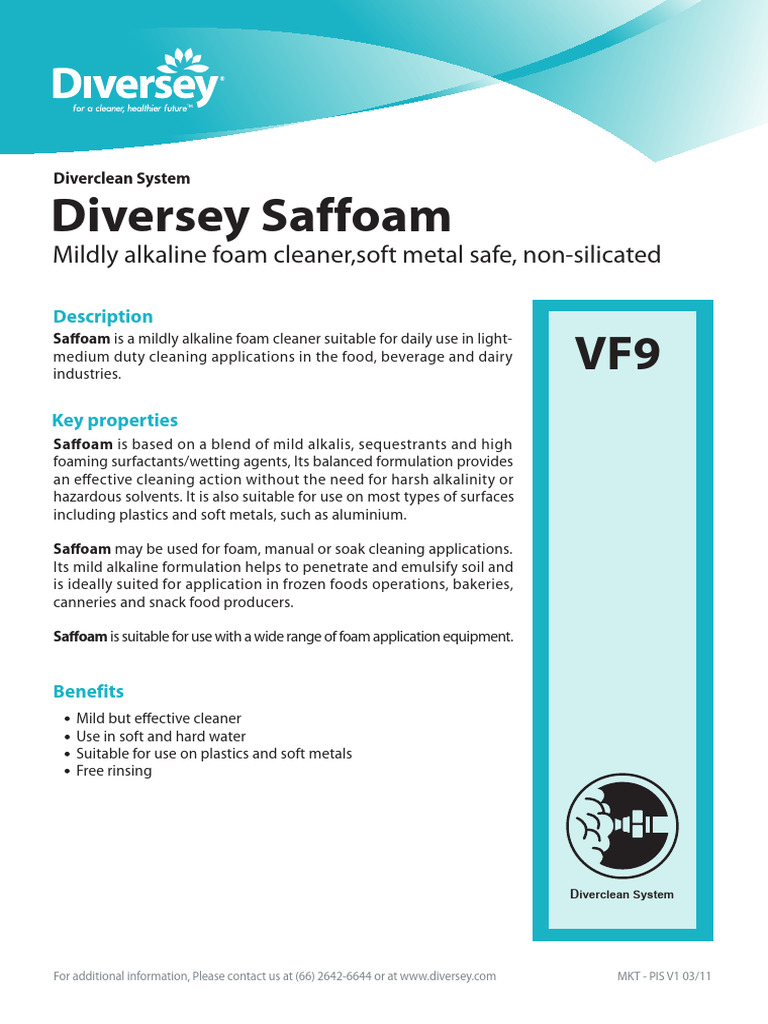 Safoam: Mild Alkaline Foam Cleaner | PDF | Surfactant | Materials