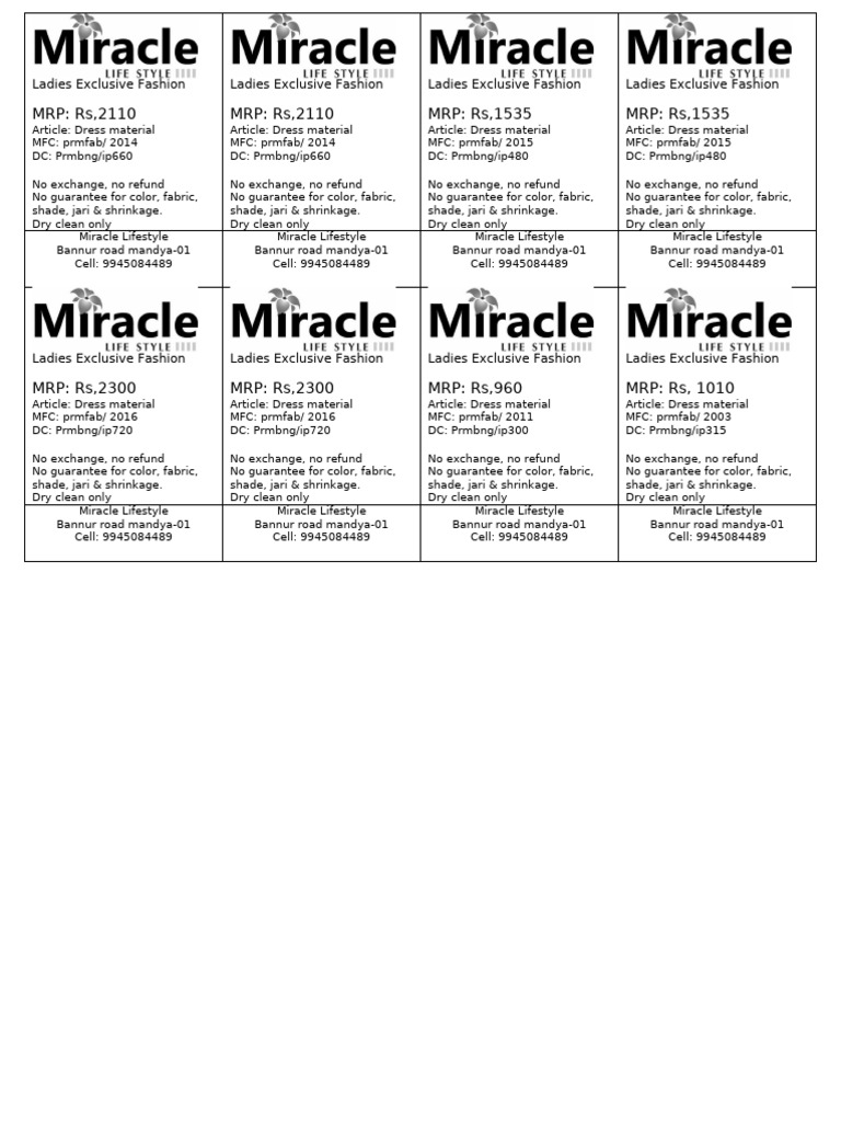 Miracle Lifestyle PrimeFAB 203 | PDF | Fashion | Clothing