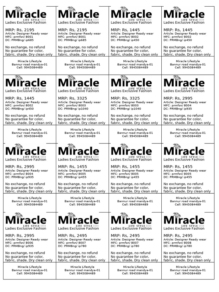 Miracle Lifestyle PrimeFSN 801 | PDF