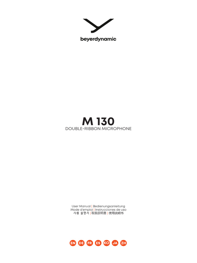 Beyerdynamic m130 2023 Manual | PDF | Microphone | Sound Technology