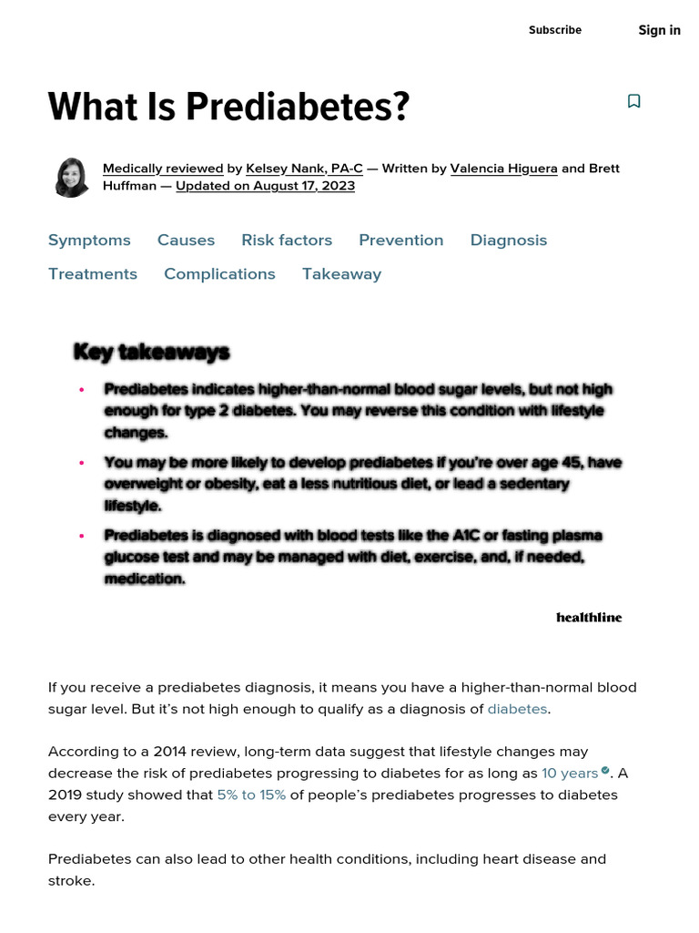 Prediabetes - Symptoms, Causes, and More | PDF | Prediabetes | Diabetes