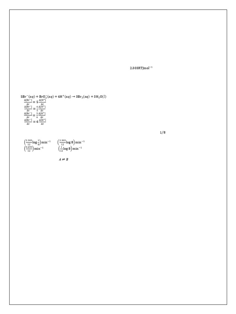 Chemical Kinetics Chapter Test Questions | PDF | Reaction Rate ...