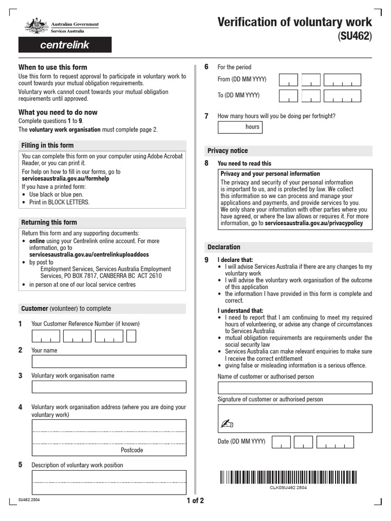 Verification of Voluntary Work: When To Use This Form | PDF | Volunteering