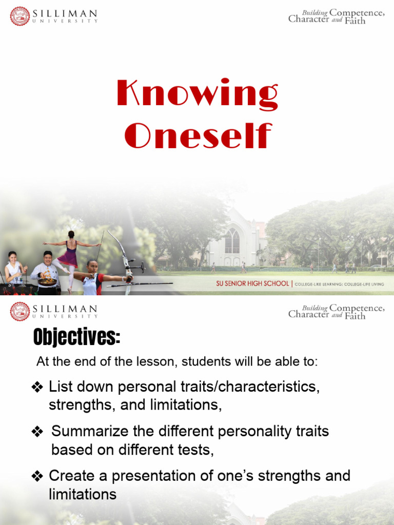 Knowing Oneself - New | PDF | Psychological Concepts | Psychology