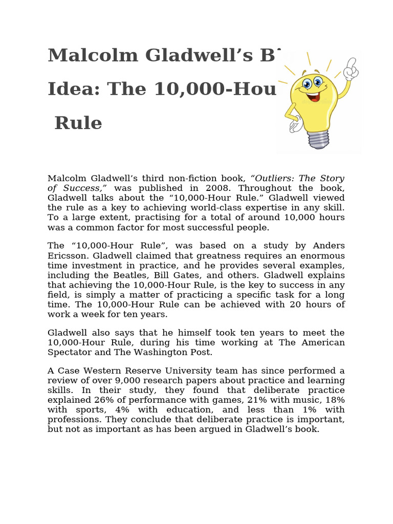 Understanding the 10,000-Hour Rule | PDF