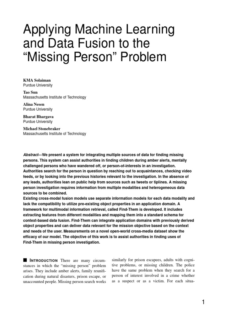 Applying Machine Learning and Data Fusion To The M | PDF | Information ...