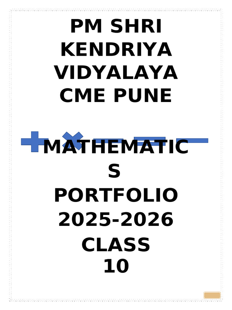 Class 10 Maths Portfolio 2025-2026 | PDF | Sphere | Volume