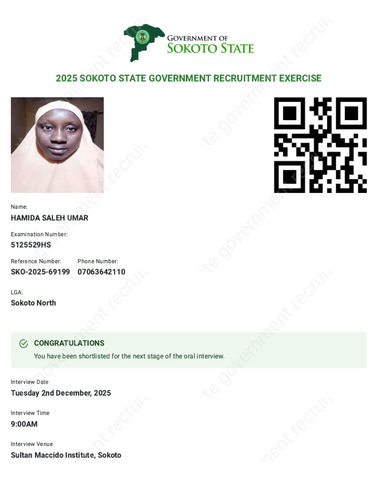 Sokoto State Government Recruitment Examination | PDF