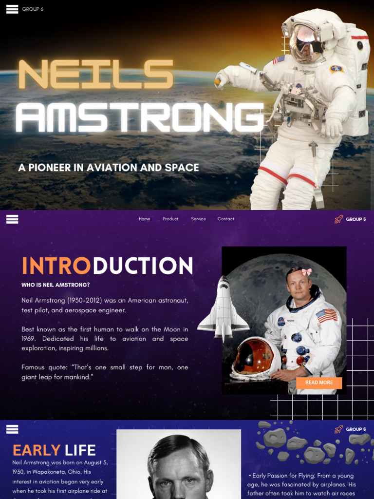 Neil Armstrong A Pioneer in Aviation and Space PDF | PDF | Neil ...