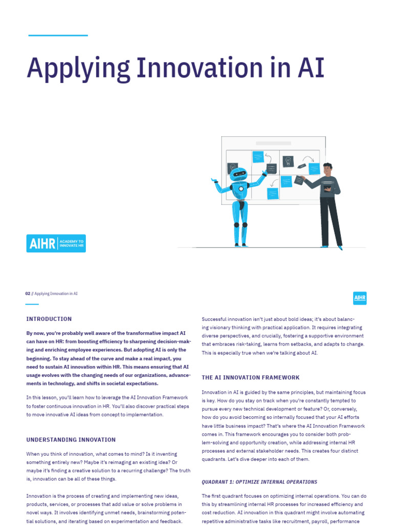 Handout Applying Innovation in AI | PDF | Artificial Intelligence ...