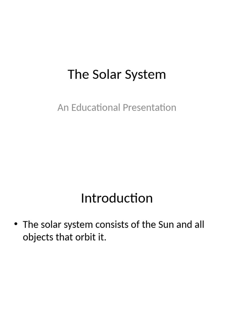 The Solar System Presentation | PDF