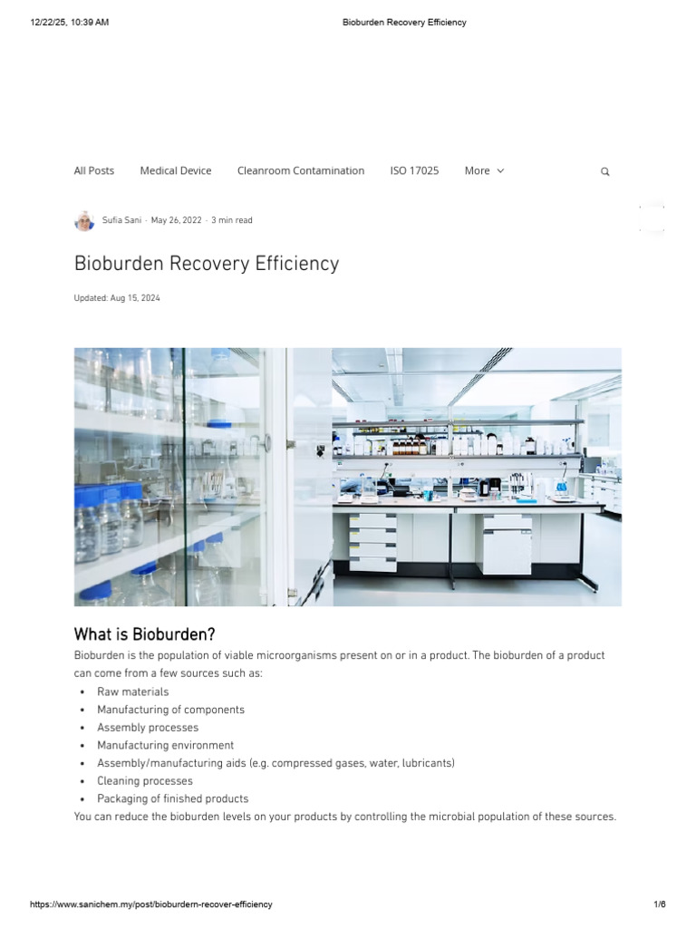 Bioburden Recovery Efficiency | PDF | Filtration | Membrane Technology