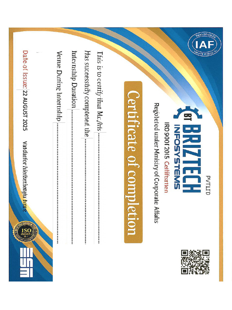 Intern Certificate | PDF