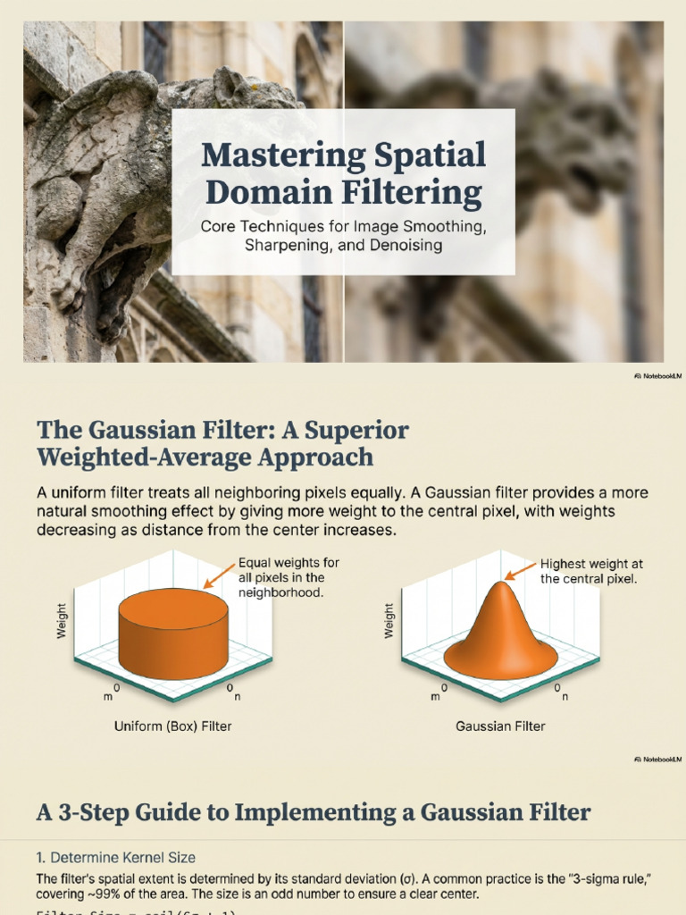 Spatial Domain Filtering Core Techniques | PDF