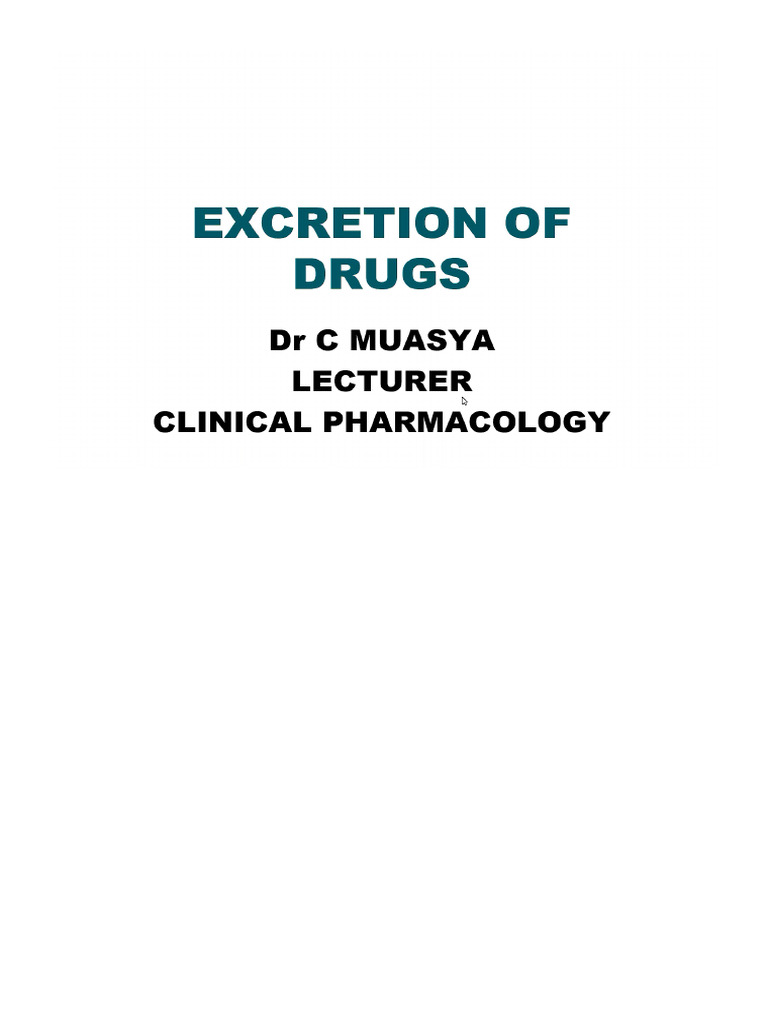 Drug Excretion | PDF
