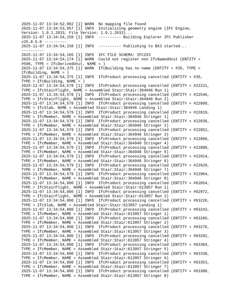 IFC Publisher Processing Log | PDF | Geometry | Classical Geometry