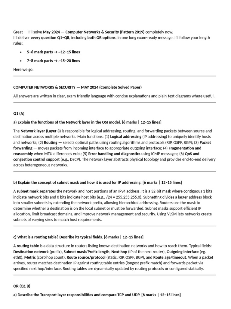 2024 May Computer Network and Security Cns Pattern 2019 | PDF | Domain ...