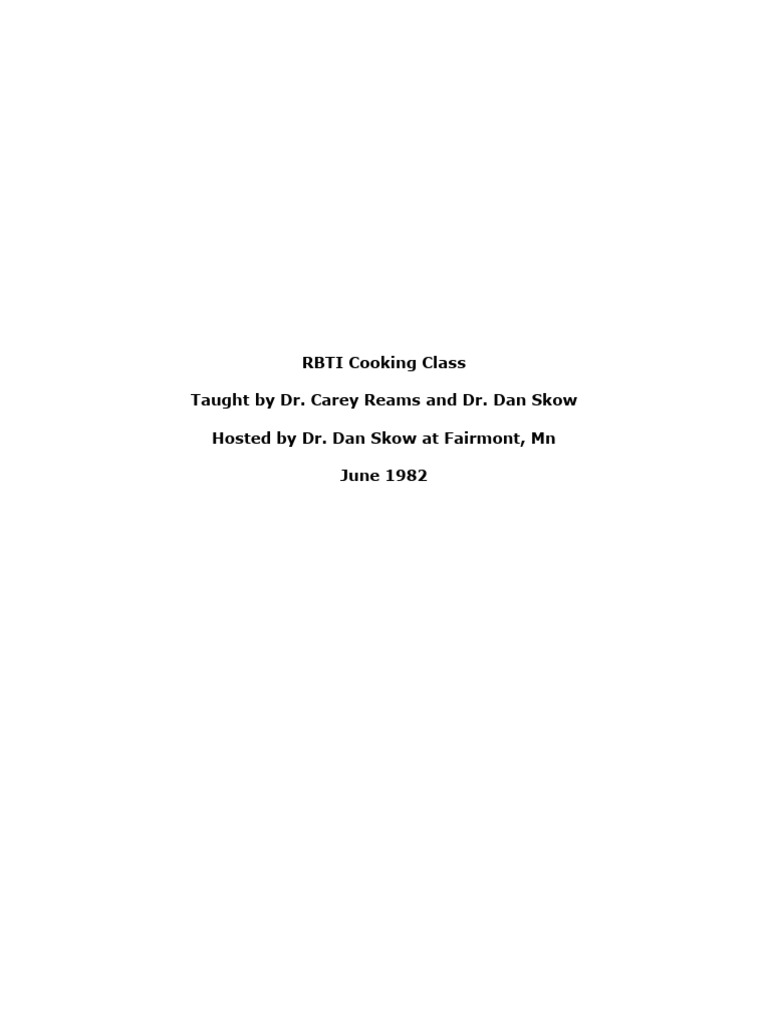 Reams Skow Cooking Class | PDF | Leaf Vegetable | Meal
