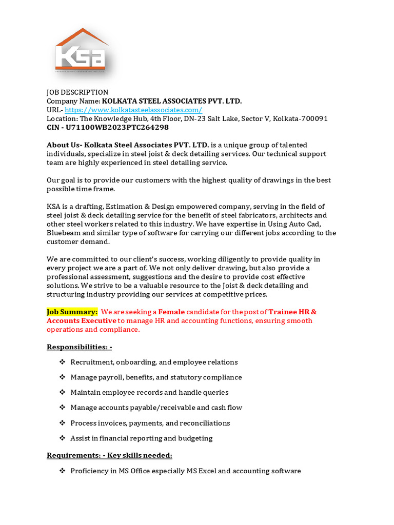 JD - KSA - Trainee HR Executive | PDF | Economies | Business