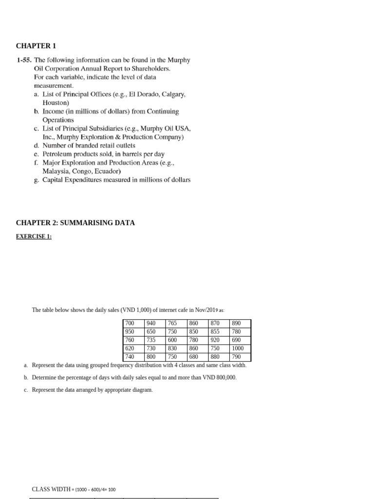 Data Analysis Exercises and Solutions | PDF | Mode (Statistics ...