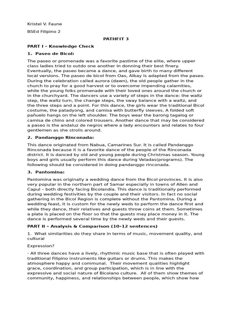 PATHFIT 3 | PDF | Dances