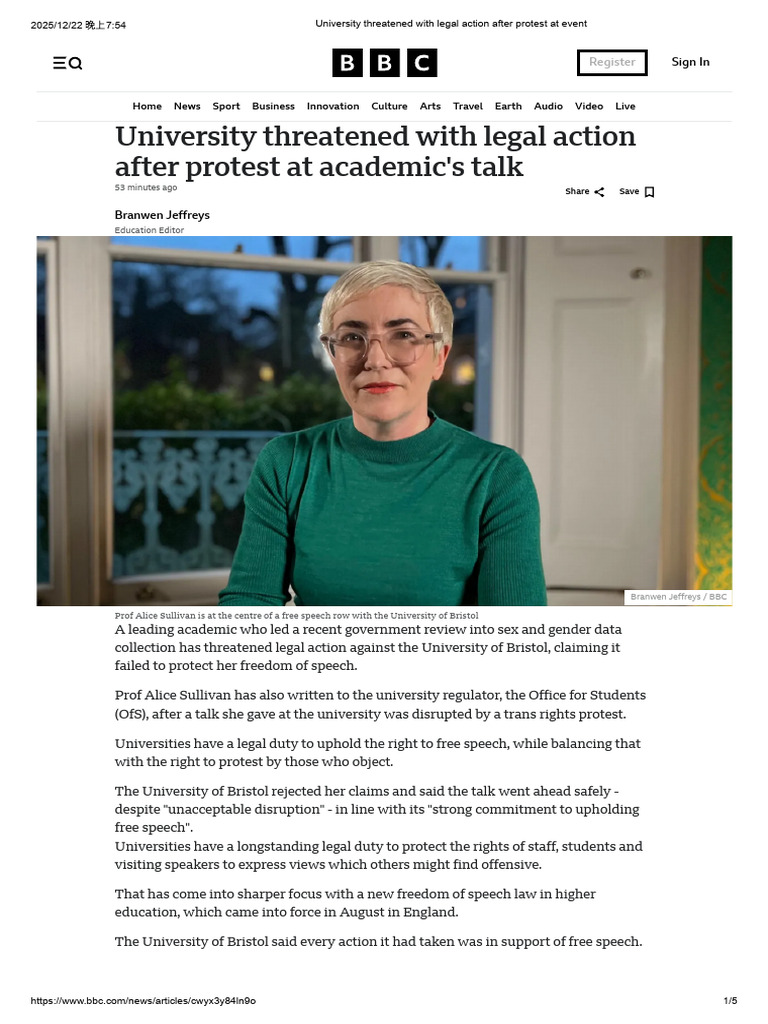 University Threatened With Legal Action After Protest at Event | PDF ...