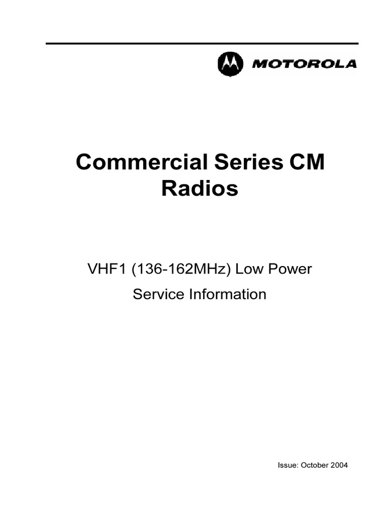 Commercial Series CM Radios (1) | PDF | Electronic Oscillator ...