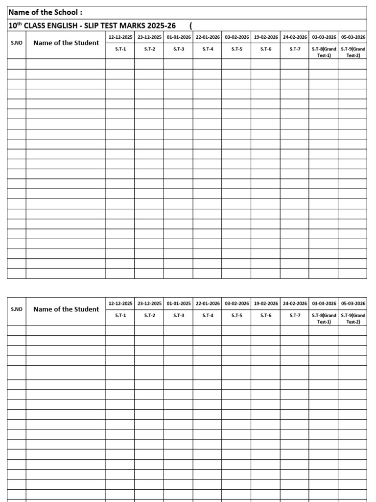 Slip Test Marks Empty | PDF