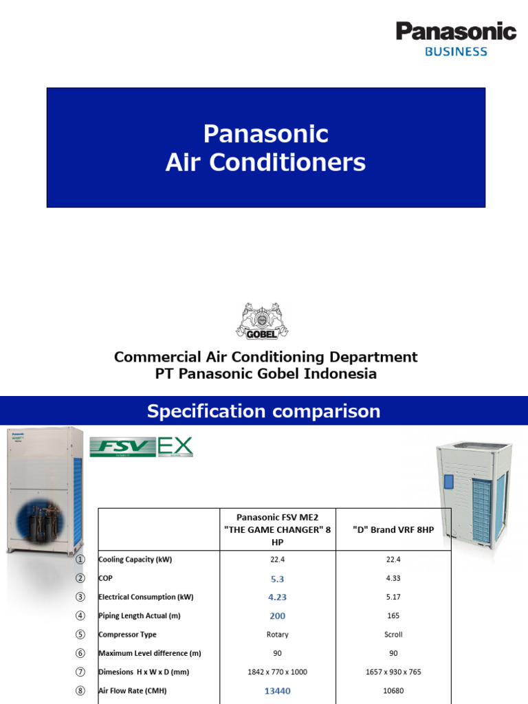Panasonic Product Comparison TIM | PDF | Air Conditioning | Heat Exchanger