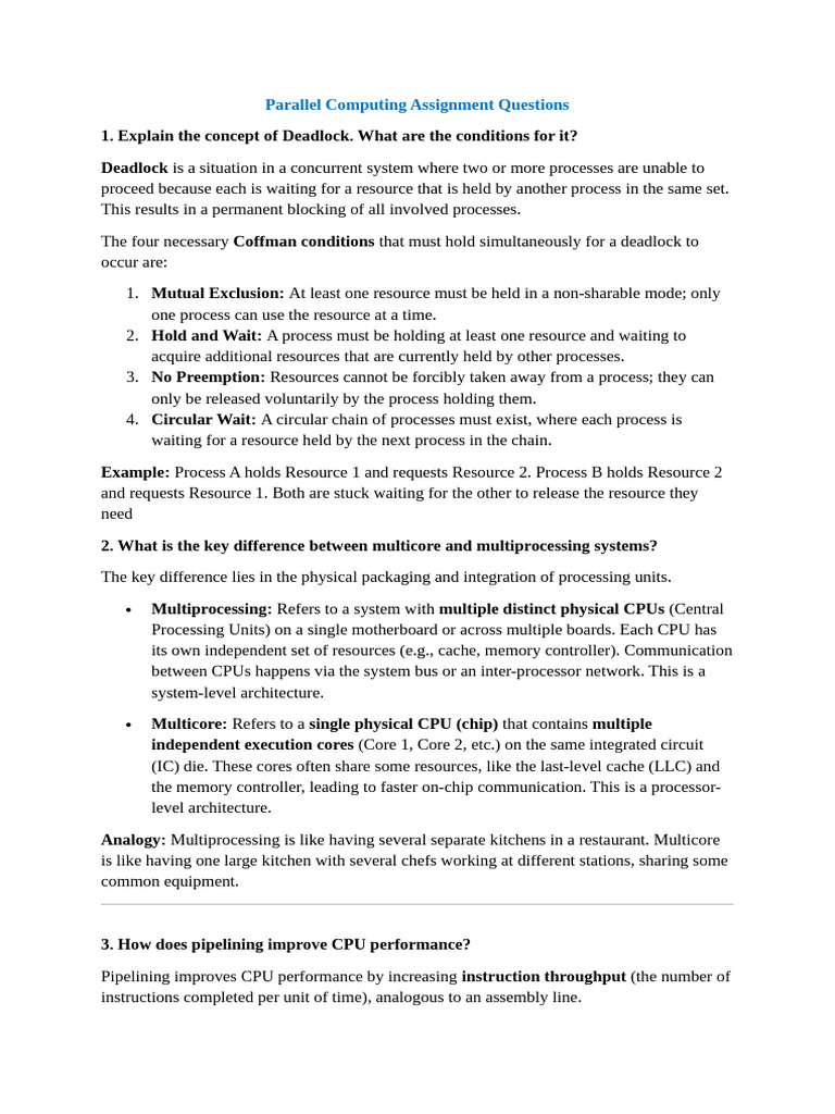 Parallel Computing Concepts Explained | PDF | Cpu Cache | Process ...