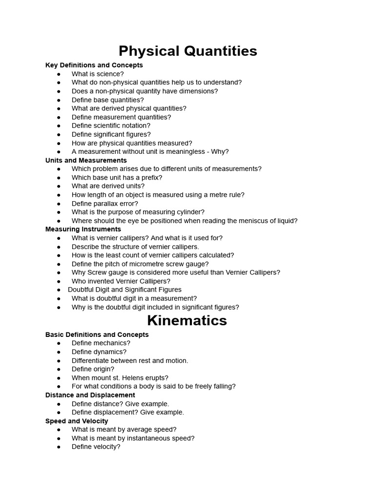 Understanding Physical Quantities and Measurements | PDF | Acceleration ...