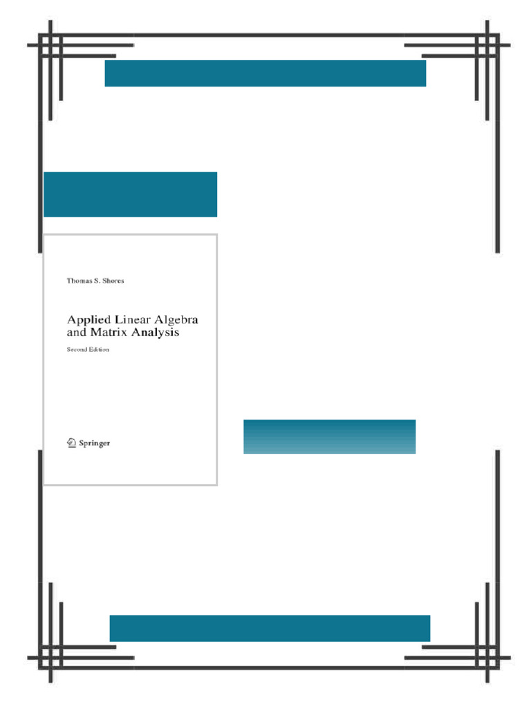 Applied Linear Algebra and Matrix Analysis Second Edition Thomas S ...