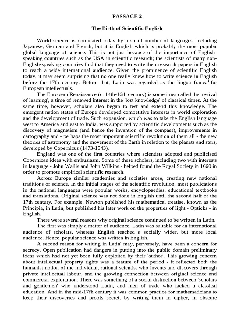 The Birth of Scientific English 13 | PDF | Science | English Language