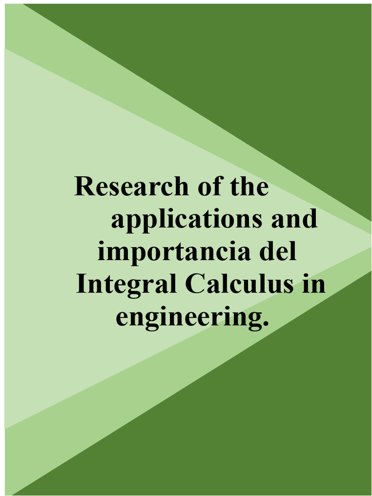 Research Application and Importance of The Integral. | PDF | Integral ...