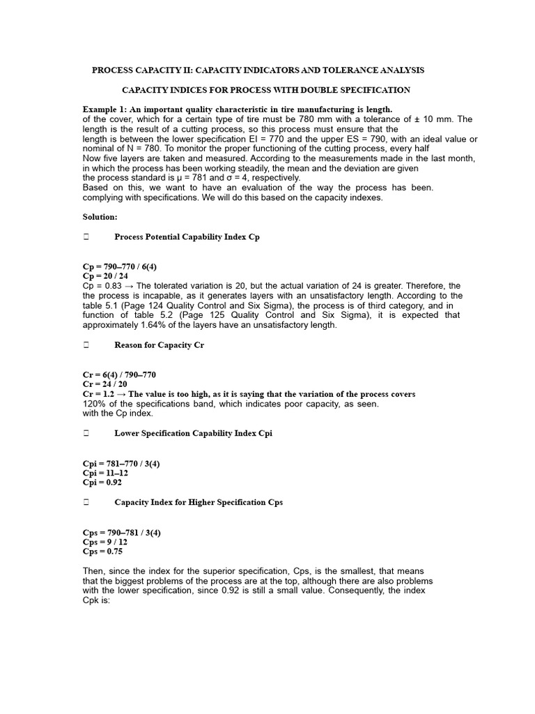 Process Capacity Analysis and Indicators | PDF | Standard Deviation ...