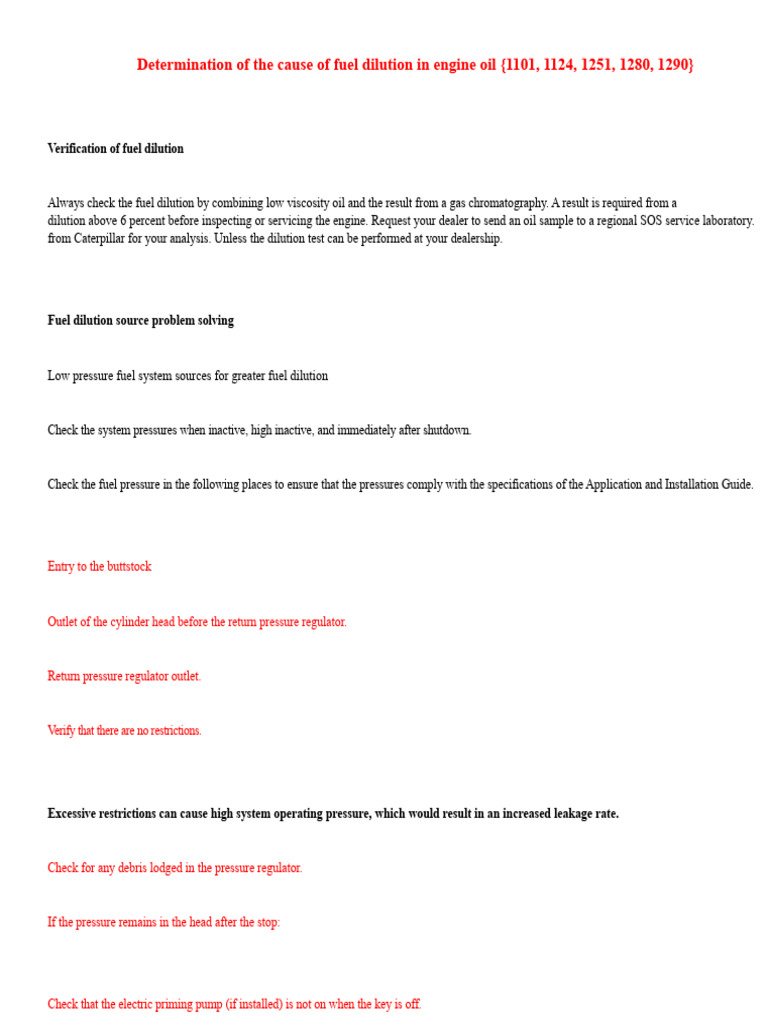 Fuel Dilution | PDF | Leak | Motor Oil