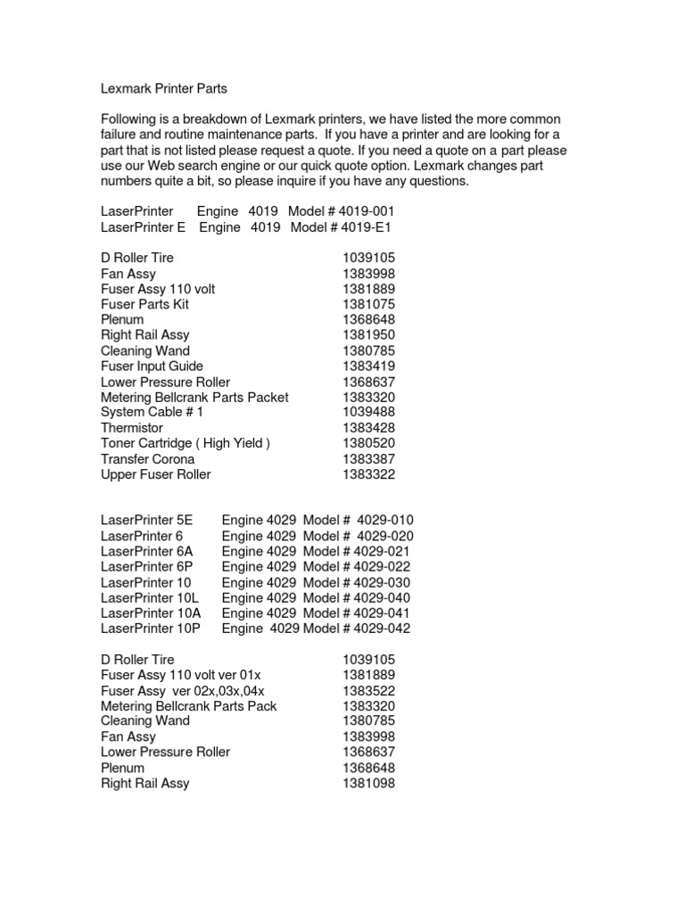 Lexmark Printer Parts | PDF | Magenta | Printer (Computing)