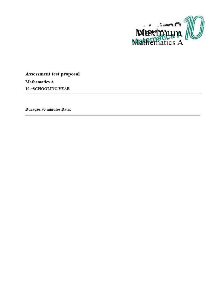 Porto Editora - Maximo - 10th Year 2020-21-3 Test | PDF | Function ...