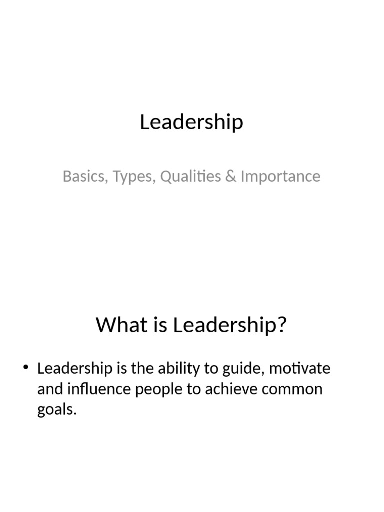 Leadership Presentation | PDF