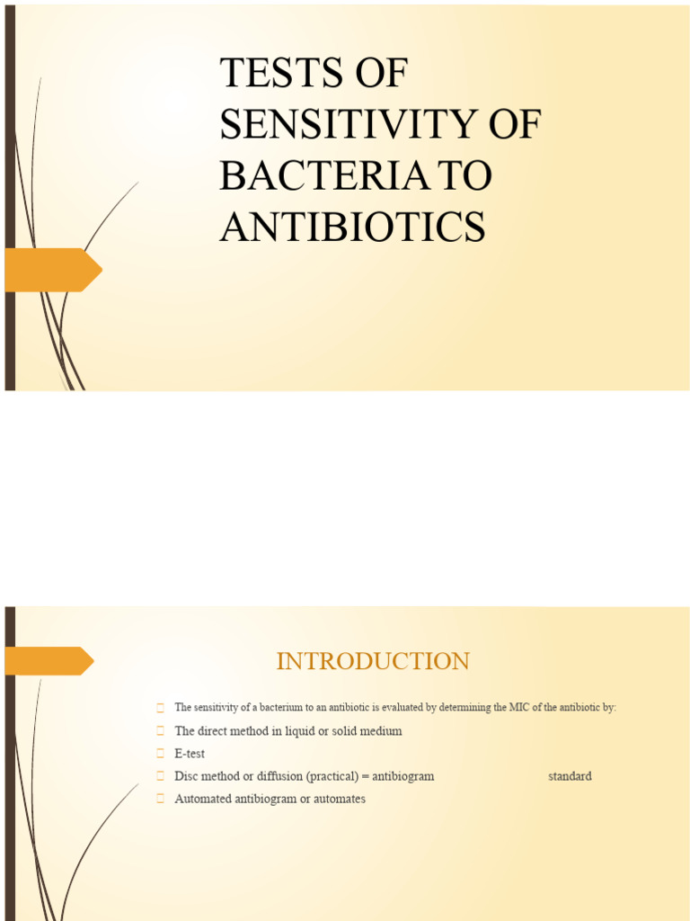 Antibiotic Sensitivity Testing Methods | PDF | Clinical Medicine ...